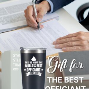 Onebttl Officiant Gifts for Men Women, Wedding Officiant Gift for from Bride Groom, 20oz Stainless Steel Insulated Tumbler with Lid and Straw - World's Best Officiant