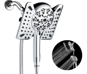 inavamz 2-in-1 shower heads with handheld spray combo: 7.5 inch rainfall shower head & 10 settings hand held shower head, detachable shower head with hose lifetime shower head warranty