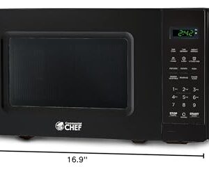 COMMERCIAL CHEF Small Microwave 0.7 Cu. Ft. Countertop Microwave with Digital Display, Black Microwave & Elite Gourmet ETO236 Personal 2 Slice Countertop Toaster Oven with 15 Minute Timer