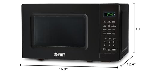 COMMERCIAL CHEF Small Microwave 0.7 Cu. Ft. Countertop Microwave with Digital Display, Black Microwave & Elite Gourmet ETO236 Personal 2 Slice Countertop Toaster Oven with 15 Minute Timer