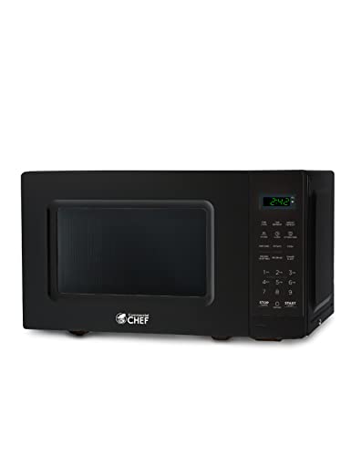 COMMERCIAL CHEF Small Microwave 0.7 Cu. Ft. Countertop Microwave with Digital Display, Black Microwave & Elite Gourmet ETO236 Personal 2 Slice Countertop Toaster Oven with 15 Minute Timer