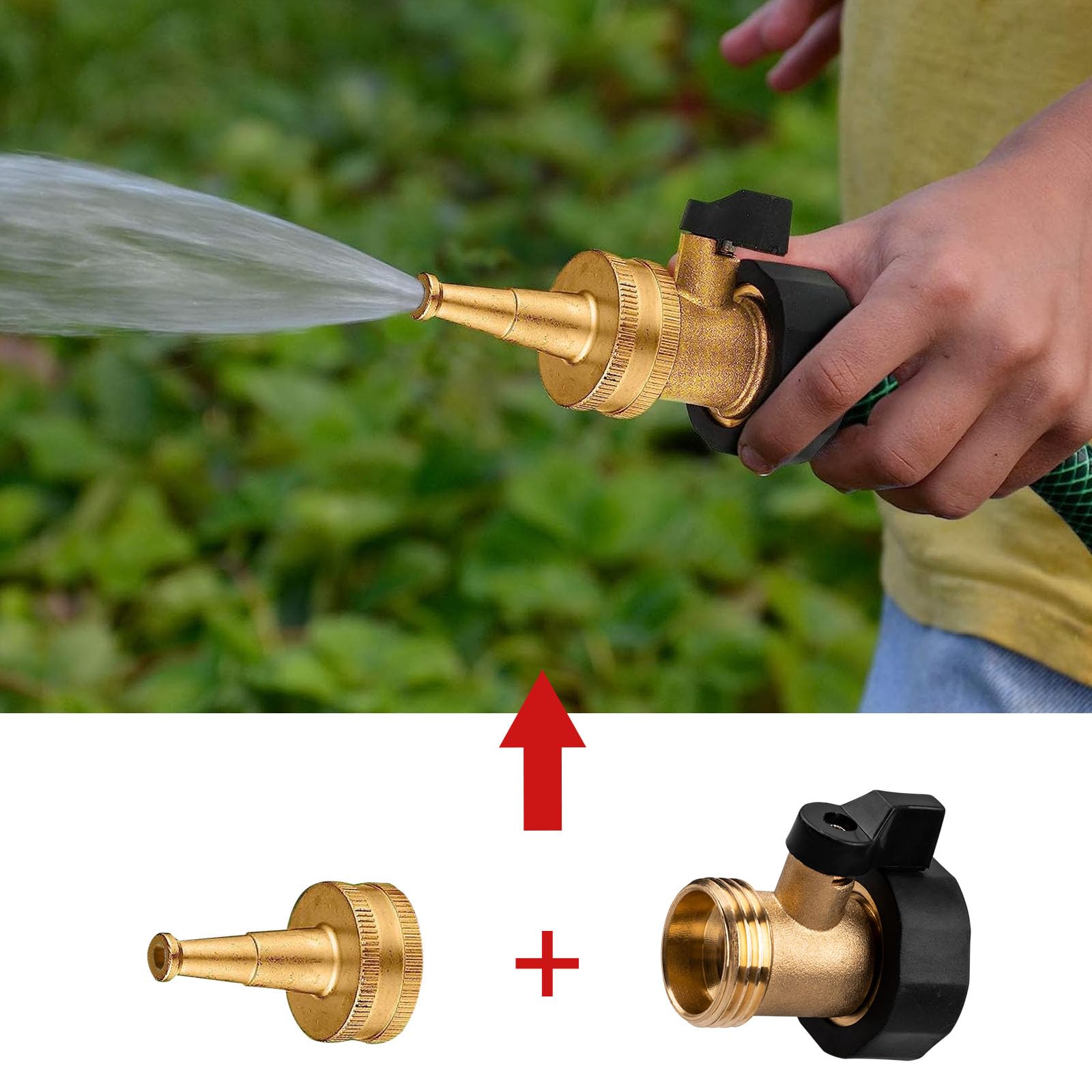 Nraxiot 2PCS Garden Hose Shut Off Valve, Durable Hose Shutoff Valve，Premium 3/4 Brass Shut Off Valve for Garden Hose，Water Hose Shut Off Valve for Household Cleaning