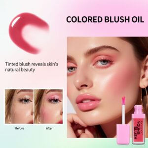 2PCS Color Changing Blush Oil - Reacts to Skin's Natural pH for Your Instant Perfect Shade, with Blendable Formula - Liquid Blush for Cheeks, Vegan & Cruelty-Free