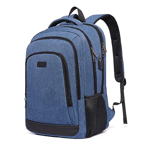 CLUCI Laptop Backpack for Men Women School Backpack College Bookbag for Men Water Resistant Travel Work Backpacks Fits 15.6" Laptop Business Computer Bag with USB Charging Port Dark blue