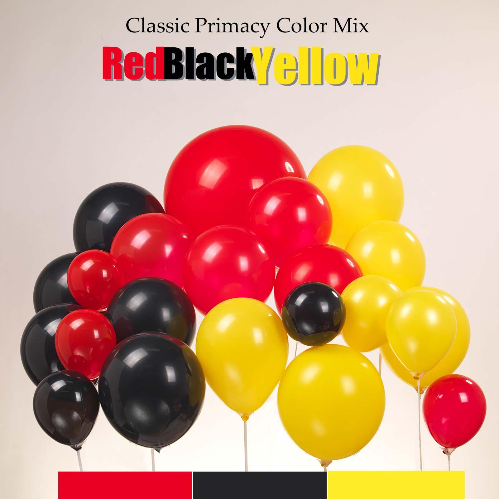 Red black yellow balloon garland kit 148pcs with Flash lightining Starburst mylar balloons for Cartoon superhero theme Race Car Party Theme birthday decorations