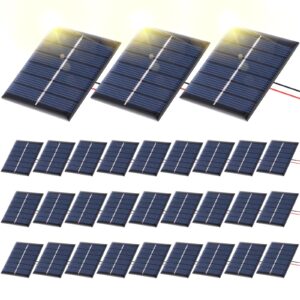 kanayu 30 pcs small solar panels3v 120ma mini polycrystalline solar cells diy system kits epoxy solar panel module photovoltaic cells charger 60 x 55 mm for solar light phone charger flashlight