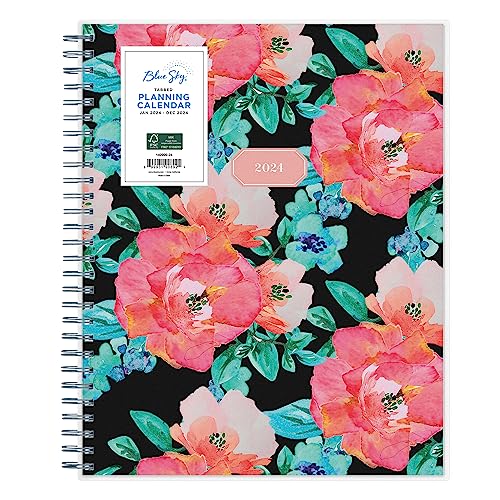 Blue Sky 2024 Weekly and Monthly Planner, January - December, 8” x 10.875”, Frosted Cover, Wirebound, Ayana (142999-24)