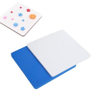 2 pcs fondant foam pad, 12 hole fondant cake shaping sponge mat, diy paste sugar flower gum chocolate clay modelling tools drying tray for cake decoration, white blue