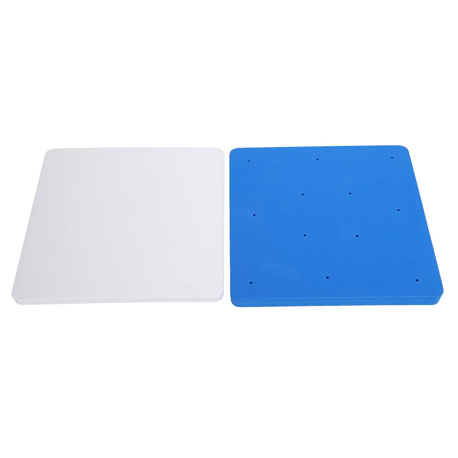 2 Pcs Fondant Foam Pad, 12 Hole Fondant Cake Shaping Sponge Mat, DIY Paste Sugar Flower Gum Chocolate Clay Modelling Tools Drying Tray for Cake Decoration, White Blue