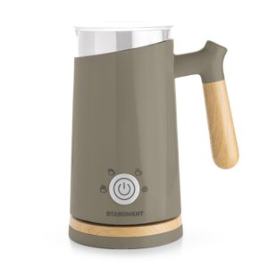 starument electric milk frother - automatic milk foamer & heater for coffee, latte, cappuccino, other creamy drinks - 4 settings for cold foam, airy milk foam, dense foam & warm milk - easy to use