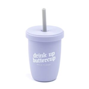 BELLA TUNNO Happy Sippy Straw Lid – Silicone Baby Straw and Lid Baby Sippy Cup, Made with Non-Toxic Silicone BPA Free (Drink Up Buttercup)