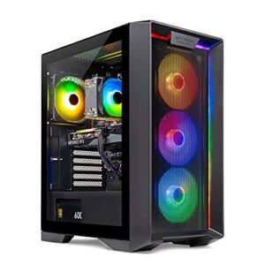 skytech gaming nebula gaming pc desktop – amd ryzen 5 3600 3.6 ghz, nvidia gtx 1650, 500gb nvme ssd, 16gb ddr4 ram 3200, 600w gold psu, 11ac wi-fi, windows 11 home 64-bit,black