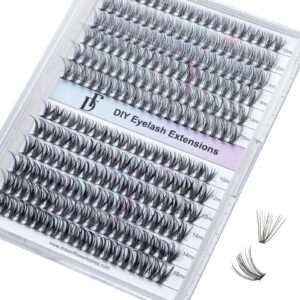 individual lashes 240pcs 20d+30d lash clusters d curl mixed 10-16mm cluster lashes matte black wispy diy lash extensions (20/30d-d,10-16mm mixed)