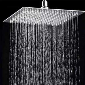 [5-year warranty] diamber best rain shower head 12 inch, sus 304 stainless steel rainfall showerhead, easy to install & clean waterfall rain head for bathroom, polished chrome, square