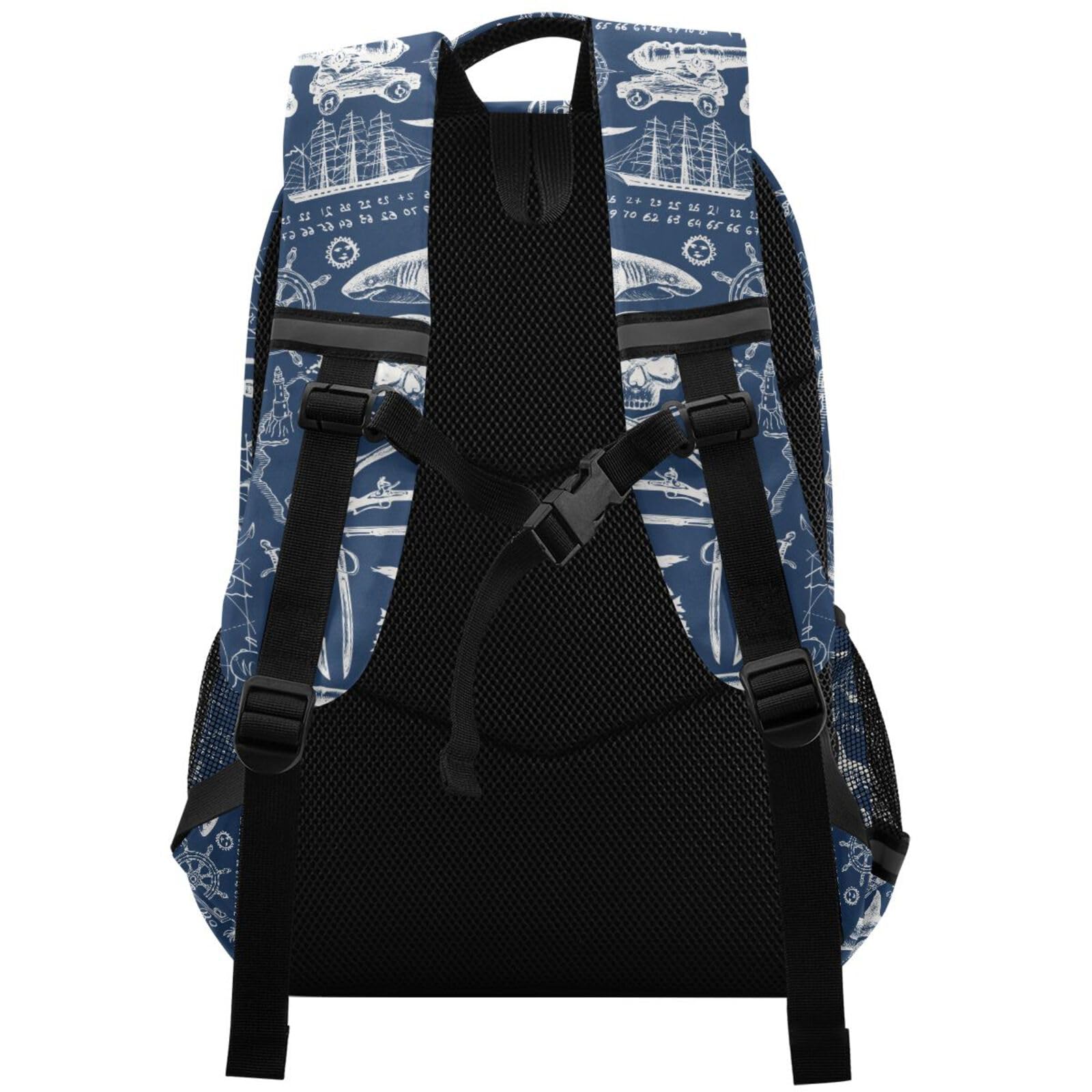 ALAZA Pirate Navy Blue Backpack for Students Boys Girls School Bag Travel Daypack