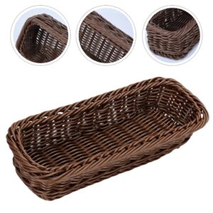 PRETYZOOM 2pcs Seasoning Jar Storage Box Storage Baskets Pencils Shelf Woven Kitchen Drawer Kitchen Cutlery Bread Basket Storage Silverware Organizer Basket Cutlery Storage Basket