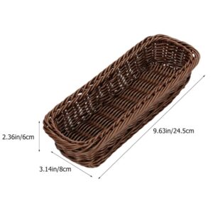 PRETYZOOM 2pcs Seasoning Jar Storage Box Storage Baskets Pencils Shelf Woven Kitchen Drawer Kitchen Cutlery Bread Basket Storage Silverware Organizer Basket Cutlery Storage Basket