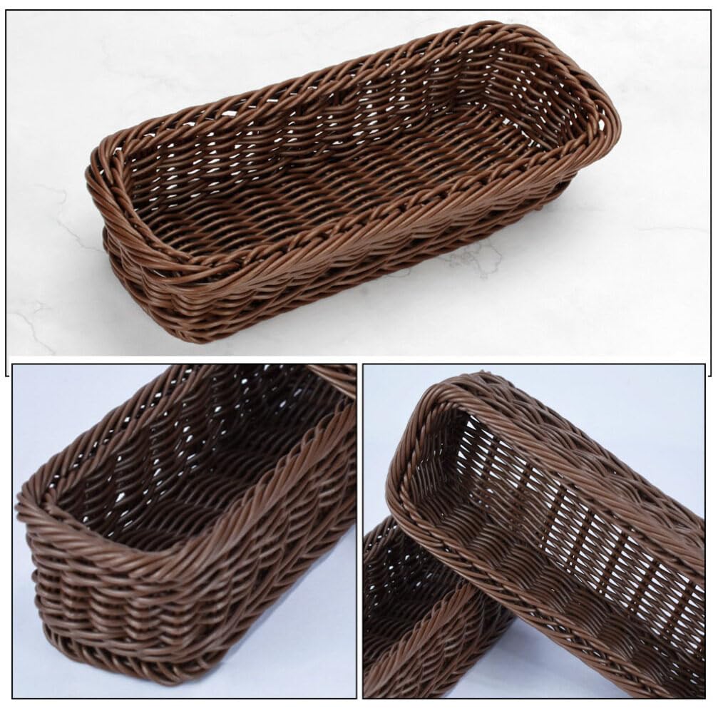 PRETYZOOM 2pcs Seasoning Jar Storage Box Storage Baskets Pencils Shelf Woven Kitchen Drawer Kitchen Cutlery Bread Basket Storage Silverware Organizer Basket Cutlery Storage Basket