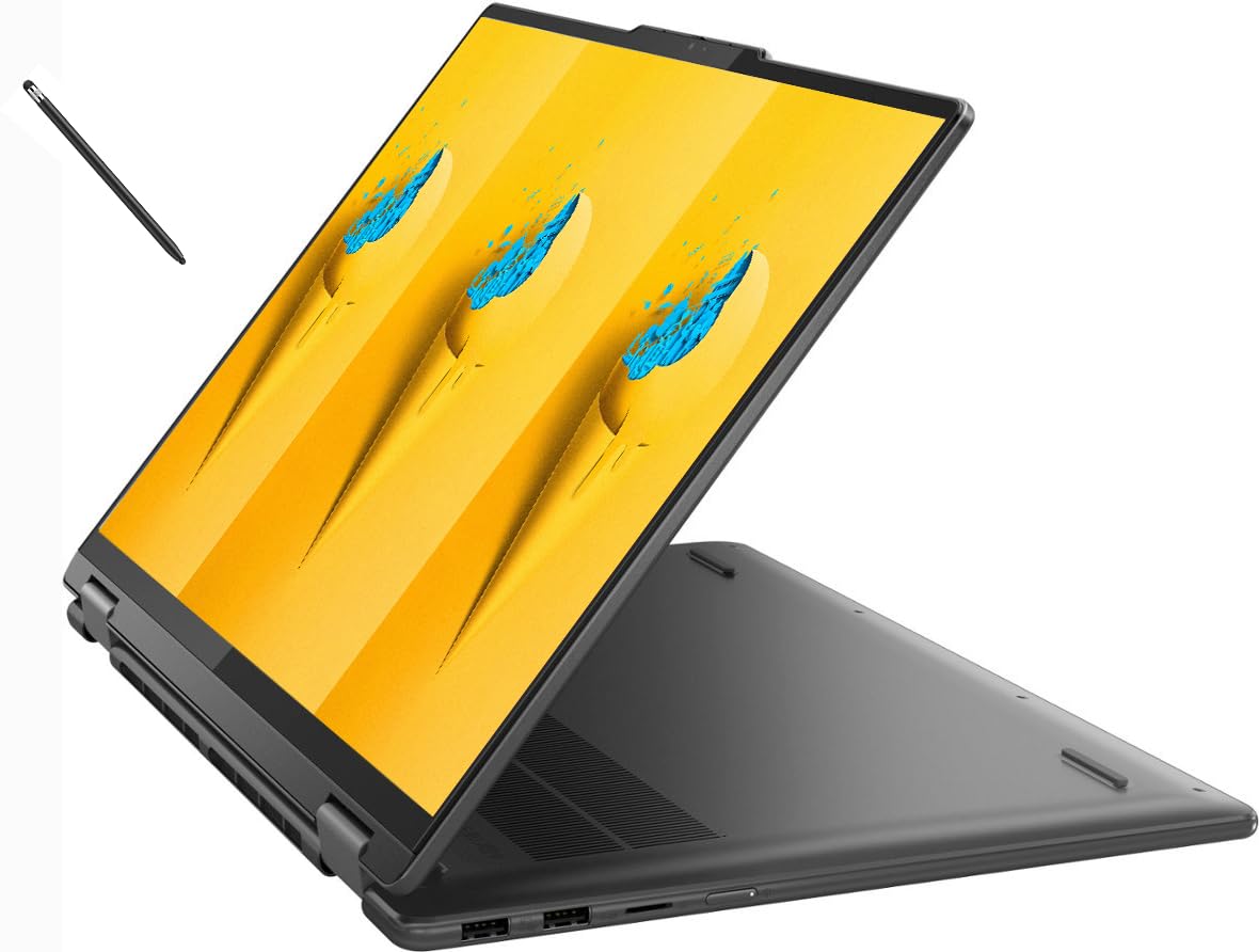 Lenovo Yoga 7i 2-in-1 Laptop, 16" WUXGA (1920 x 1200) Touch Screen, Intel Iris Xe Graphics, Intel Core i5-1335U, 8GB RAM, 512GB PCIe SSD, Backlit, Windows 11 Home, Storm Grey, with 5ave Stylus Pen