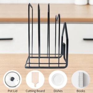 Aosome Pot Lid Holder, Cutting Board Holder Organizer-Multifunctional Kitchen Countertop Stand Organizer for Pots/Pans/Dishes/Plates/Books