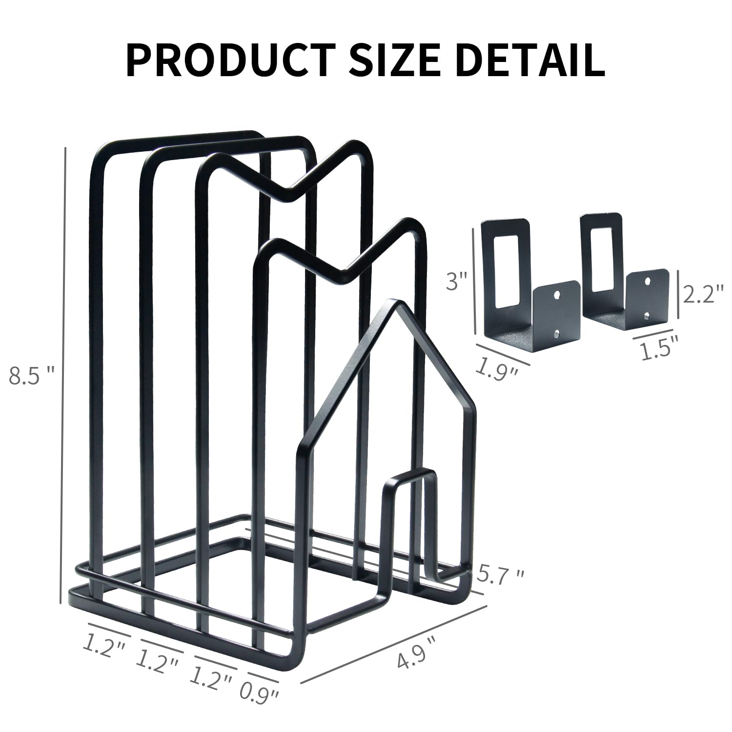 Aosome Pot Lid Holder, Cutting Board Holder Organizer-Multifunctional Kitchen Countertop Stand Organizer for Pots/Pans/Dishes/Plates/Books