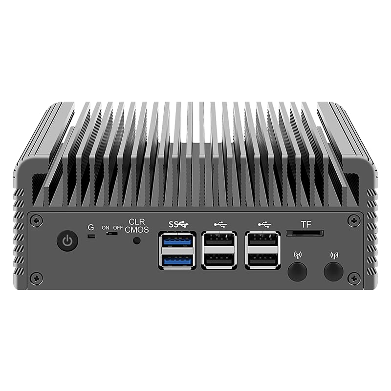 Mrroute Mini Computer Host 12th Gen i3-N305 Dual Display Fanless Mini Desktop No RAM No SSD DDR5 4 Lans Barebone Mini PC