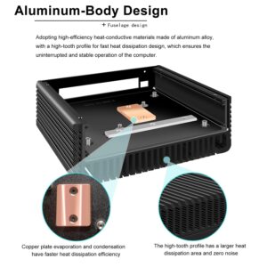 Mrroute Mini Computer Host 12th Gen i3-N305 Dual Display Fanless Mini Desktop No RAM No SSD DDR5 4 Lans Barebone Mini PC