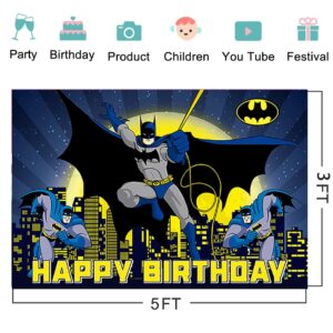 Hero Backdrop for Birthday Party Decorations Blue Background for Baby Shower Party Cake Table Decorations Supplies Superhero Theme Banner 5x3ft