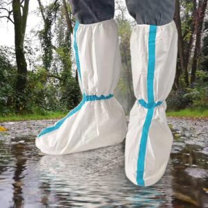 zfyoung 5 Pairs Disposable Boot and Shoe Covers,non-slip waterproof，Suitable for indoor and outdoor, catering, sanitation, disinfection protection, community protection