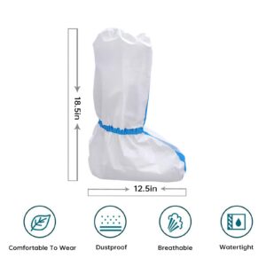 zfyoung 5 Pairs Disposable Boot and Shoe Covers,non-slip waterproof，Suitable for indoor and outdoor, catering, sanitation, disinfection protection, community protection