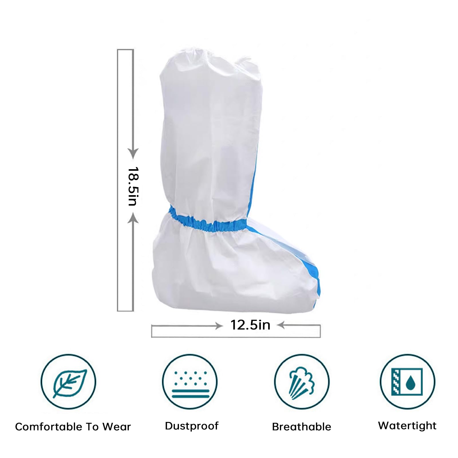 zfyoung 5 Pairs Disposable Boot and Shoe Covers,non-slip waterproof，Suitable for indoor and outdoor, catering, sanitation, disinfection protection, community protection