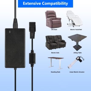 BXIZXD Power Recliner Power Supply, AC/DC Switching Power Supply Transformer 29V 2A Adapter with AC Power Cord and Motor Cable, Compatible with Lift Chair or Power Recliner