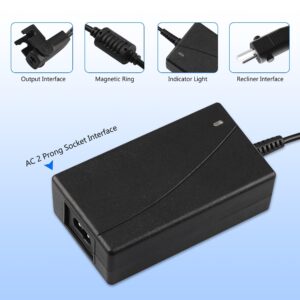 BXIZXD Power Recliner Power Supply, AC/DC Switching Power Supply Transformer 29V 2A Adapter with AC Power Cord and Motor Cable, Compatible with Lift Chair or Power Recliner