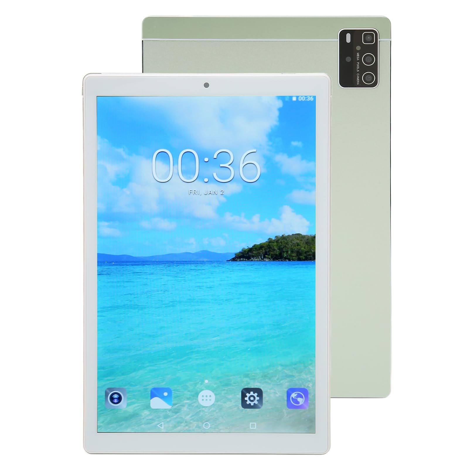 10.1in Tablet, WiFi Tablet PC 6GB RAM 128GB ROM, Computer Tablets with Front 5MP Rear 8MP Support 4G Calling 5G WiFi HD Tablet for Android10 for Entertainment (Green)