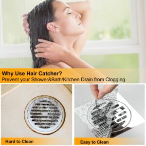 Shower Drain Hair Catcher Disposable Sink Drain Cover Mesh Stickers 25 Pack for Bathroom Bathtub,Kitchen Bathroom Drain Hair Catcher