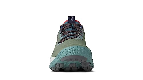 Karhu Women's Ikoni Trail Water Resistant Running Shoe, Oil Green/Mineral Blue, 6.5 Medium