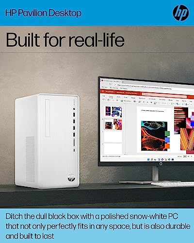 HP Pavilion Business Desktop Computer, 12th Gen Intel 4-Core i3-12100 Up to 4.3GHz, 32GB RAM, 1TB SSD, 4K Support, WiFi 6, 9X USB Port, HDMI, VGA, RJ45, Peripherals, PDG HDMI Cable, Win 11 (Renewed)