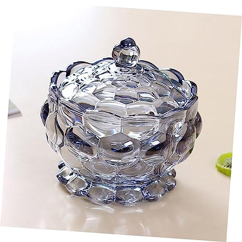 OKUMEYR 2pcs Foam Candy Cup Candy Dish with Lid Sugar Bowl Tea Jar Wedding Candy Buffet Jars Crystal Cookie Tin Crystal Ice Cream Candy Bowl Wedding Decor Spice Jars Snack Glass Diamond