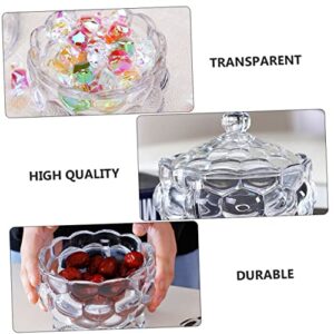 OKUMEYR 2pcs Foam Candy Cup Candy Dish with Lid Sugar Bowl Tea Jar Wedding Candy Buffet Jars Crystal Cookie Tin Crystal Ice Cream Candy Bowl Wedding Decor Spice Jars Snack Glass Diamond