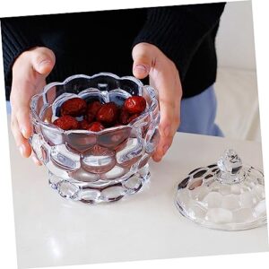 OKUMEYR 2pcs Foam Candy Cup Candy Dish with Lid Sugar Bowl Tea Jar Wedding Candy Buffet Jars Crystal Cookie Tin Crystal Ice Cream Candy Bowl Wedding Decor Spice Jars Snack Glass Diamond