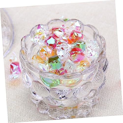 OKUMEYR 2pcs Foam Candy Cup Candy Dish with Lid Sugar Bowl Tea Jar Wedding Candy Buffet Jars Crystal Cookie Tin Crystal Ice Cream Candy Bowl Wedding Decor Spice Jars Snack Glass Diamond