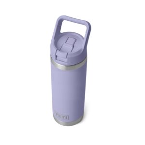 YETI Rambler 18 oz Bottle, Vacuum Insulated, Stainless Steel with Straw Cap, Cosmic Lilac