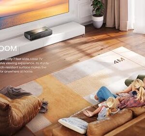 Hisense 100L5H Laser TV Ultra Short Throw Projector with 100" ALR High Gain Screen, 4K UHD, 2700 ANSI Lumens, Dolby Vision & Atmos, HDR10, Google TV, Netflix