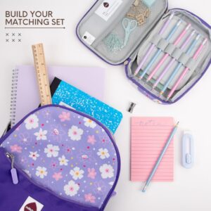 Milkdot Designer Mini Backpack, Purple, Perfect for Women, Men, Boys, Girls, Stylish for kids ages 3+ (Flower)