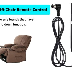 Lelukee Lift Chair Remote Control,Multiple Uses 2 Button 5 Pin Recliner Remote Control,Power Recliner Replacement Parts,with 2m Long Cable,Suitable for Power Recliners and Lift Chairs