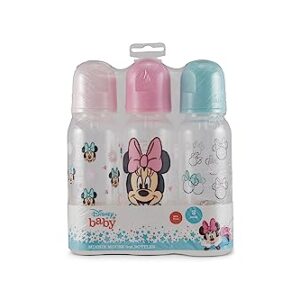 Baby Bottles 9 oz for Boys and Girls| 3 Pack of Disney "Minnie Mouse Pose" Infant Bottles for Newborns and All Babies | BPA-Free Plastic Baby Bottle for Baby Shower