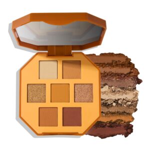 julep eyeshadow 101 pro powder palette -turmeric latte - 7 shade matte & shimmer eyeshadows - great for travel- blendable & buildable eye makeup palette