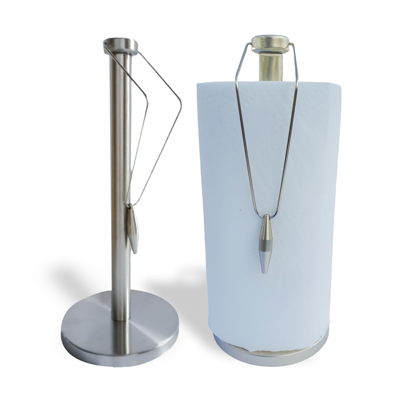 Experience The Difference with Our Revolutionary Paper Towel Holder. Simplify Your Kitchen or Dining Routine, Keep Your Countertop Organized, and Enjoy The Convenience You Deserve. (Silver)