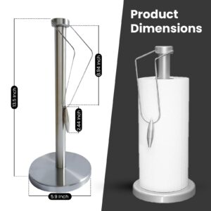 Experience The Difference with Our Revolutionary Paper Towel Holder. Simplify Your Kitchen or Dining Routine, Keep Your Countertop Organized, and Enjoy The Convenience You Deserve. (Silver)