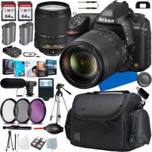 nikon d780 dslr camera with 18-140mm lens+shot-gun microphone+photo software package+ case+128 gig memory+slave flash+tripod(13pc) bundle